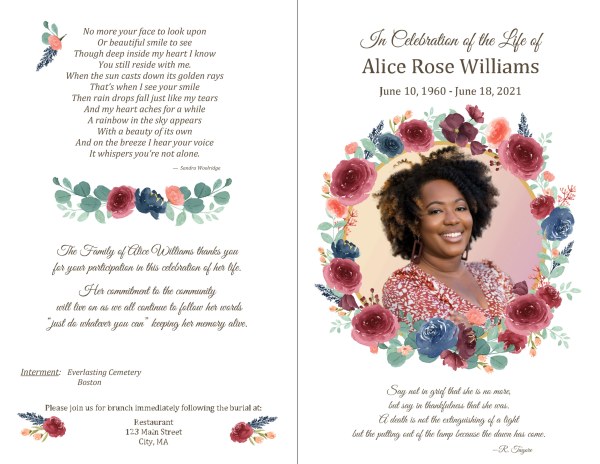 Funeral Program Cover Designs - Personalized Mass Booklets