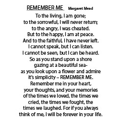 Remember-me-funeral - Lauren's Personalized Mass Booklets