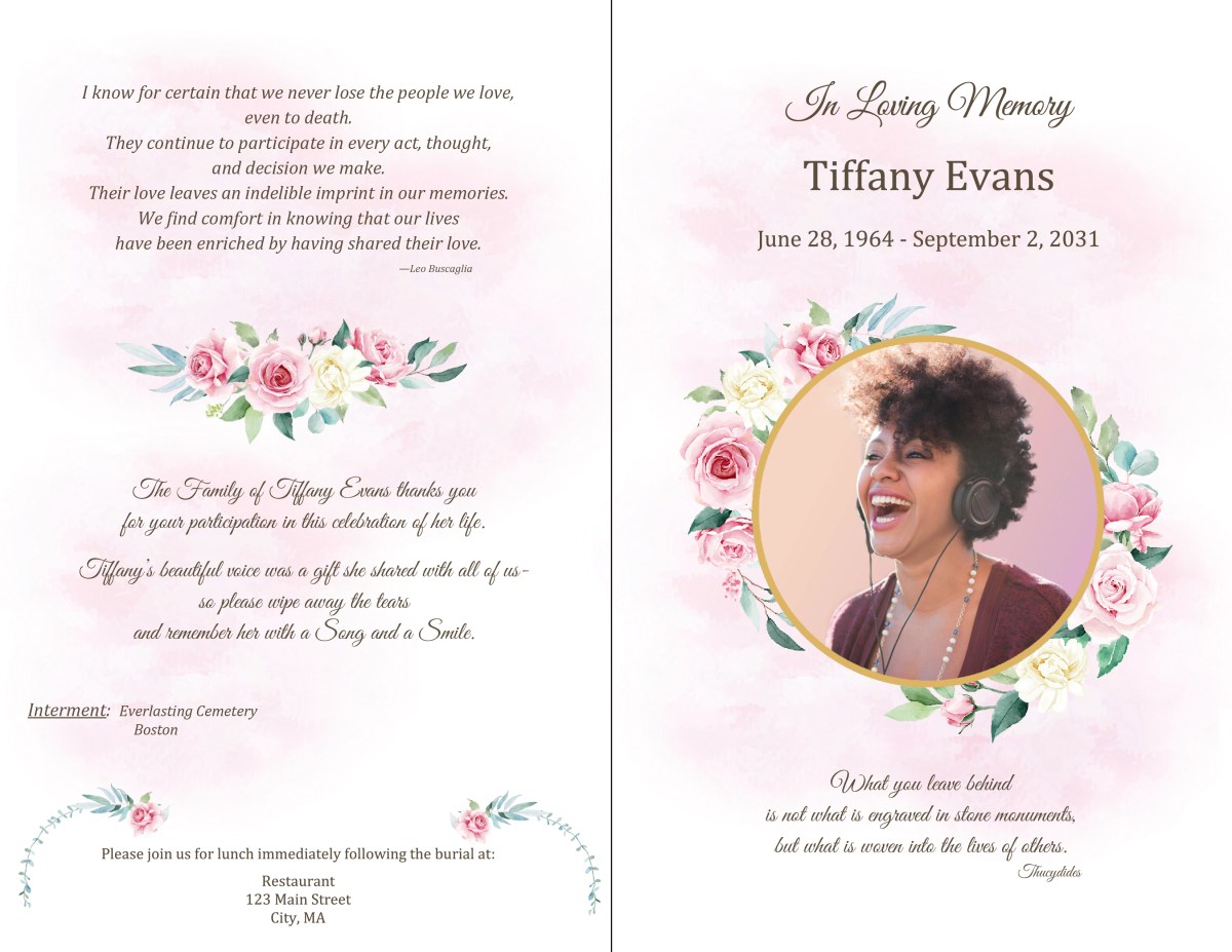 Funeral Program Cover Designs - Personalized Mass Booklets