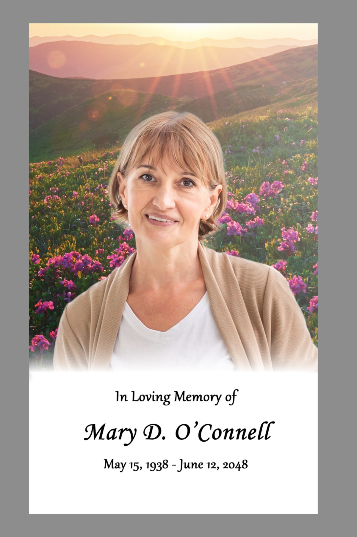 Flower Field Custom Prayer Cards- Personalized Mass Booklets