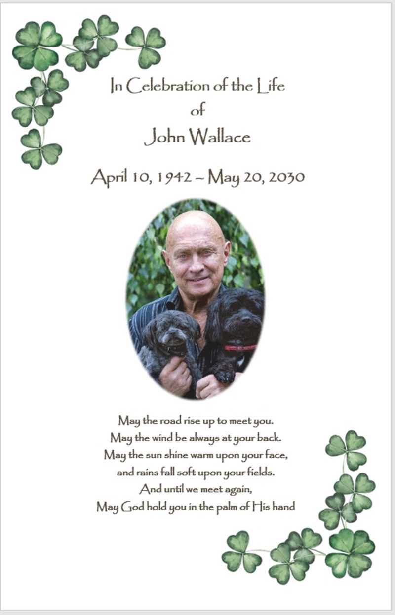 Large Shamrocks Custom Funeral Mass BOOKLETS- Mass Booklets