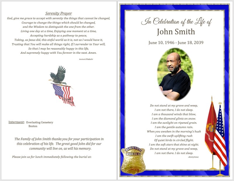 Funeral Program Cover Designs - Personalized Mass Booklets