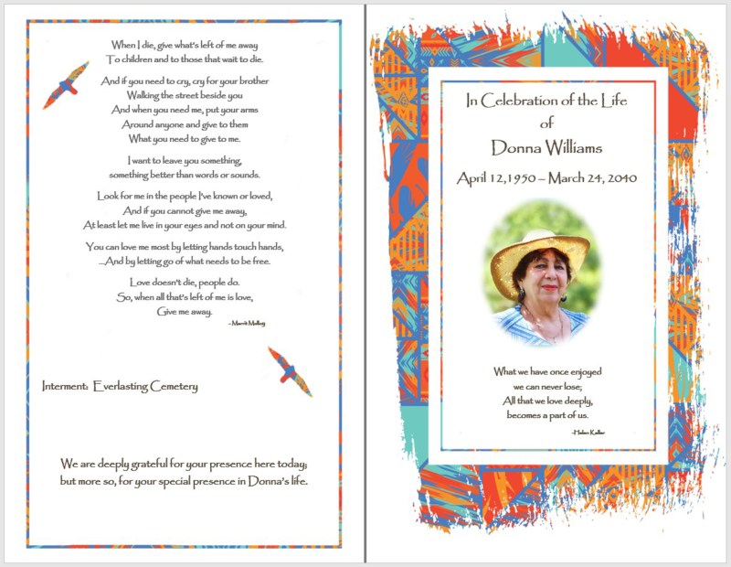Funeral Program Cover Designs - Personalized Mass Booklets