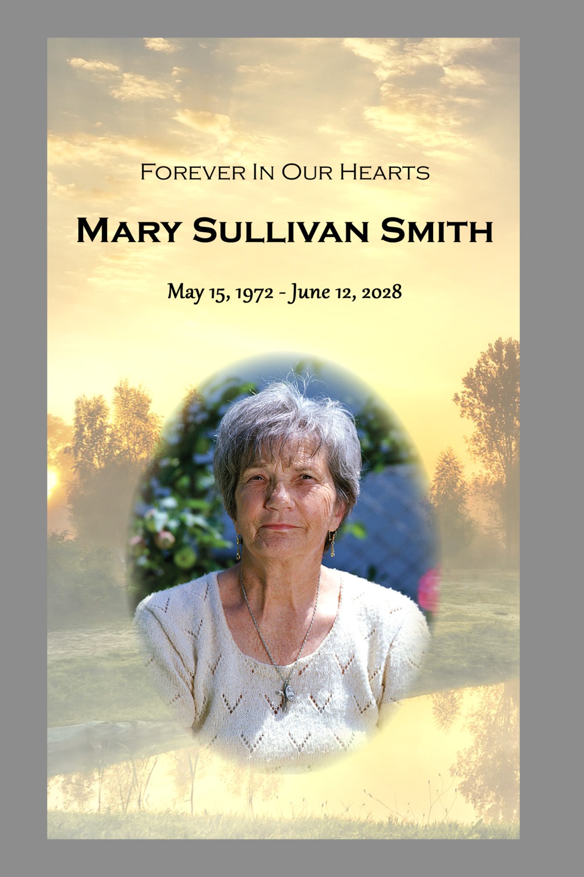 Sundown Yellow Custom Memorial Cards - Mass Booklets