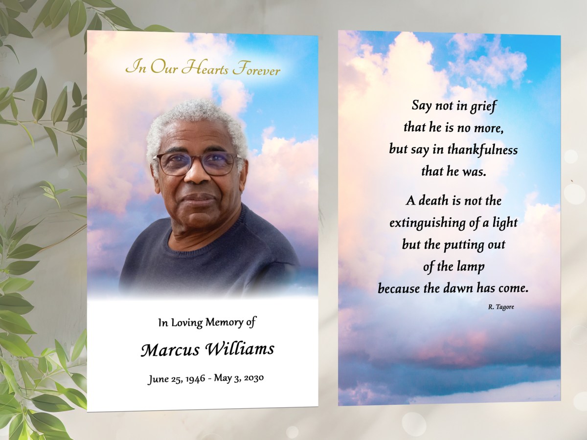 Colorful Clouds Prayer and Memorial Cards - Mass Booklets