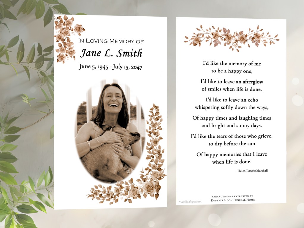 Custom Prayer Cards and Memorial Cards - Personalized Mass Booklets