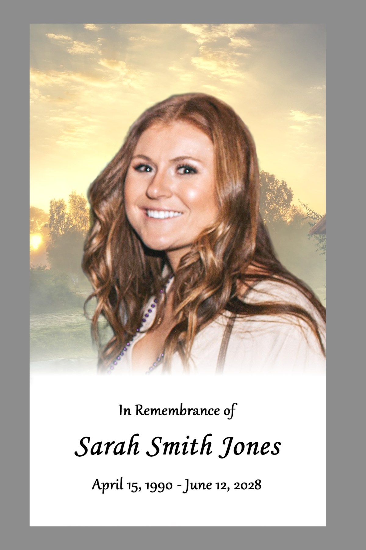 Sundown Yellow Custom Memorial Cards - Mass Booklets