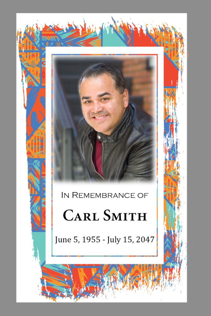 Bright Pattern Border Laminated Prayer and Memorial Cards ...