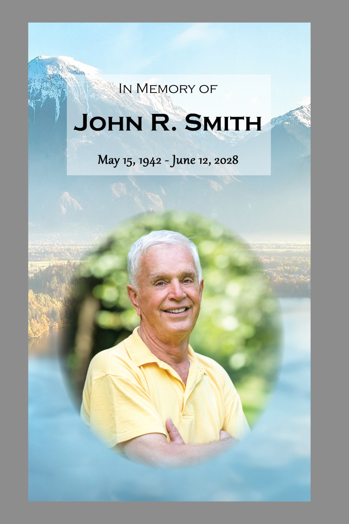 Mountains Memorial Cards and Prayer Cards - Mass Booklets