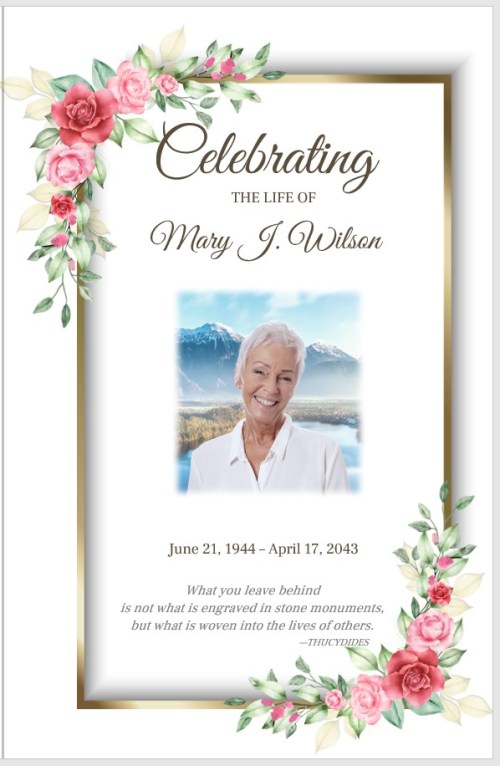 Funeral Programs,Booklets, Obituary Pamphlets - MassBooklets