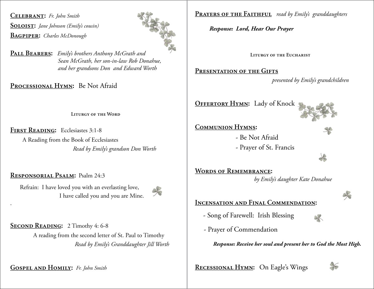 Funeral Programs,Booklets, Obituary Pamphlets - MassBooklets