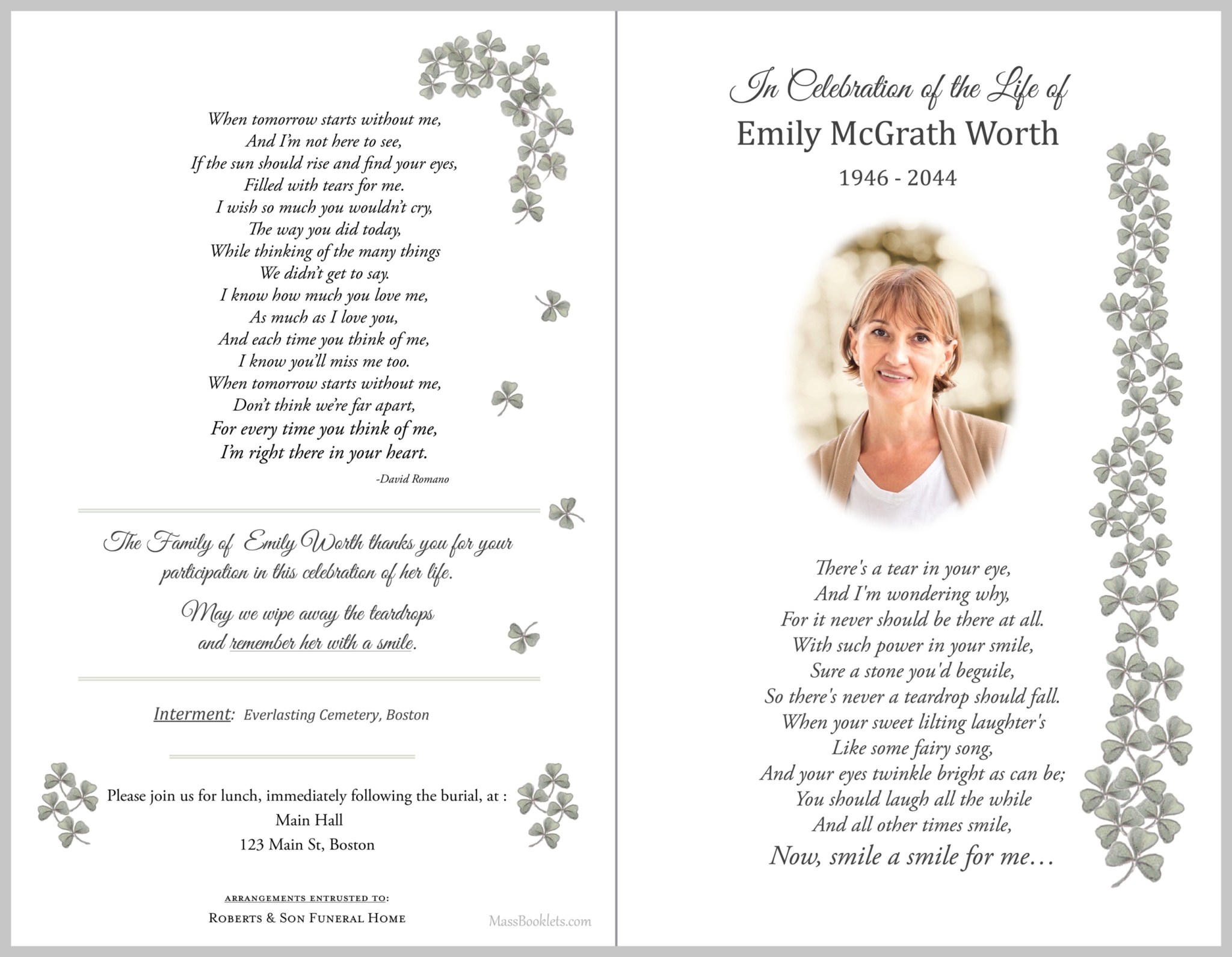 Funeral Program Cover Designs - Personalized Mass Booklets