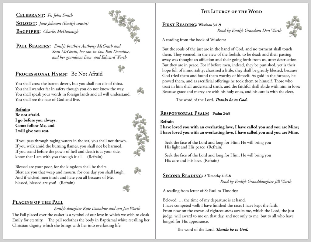 Funeral Programs,Booklets, Obituary Pamphlets - MassBooklets