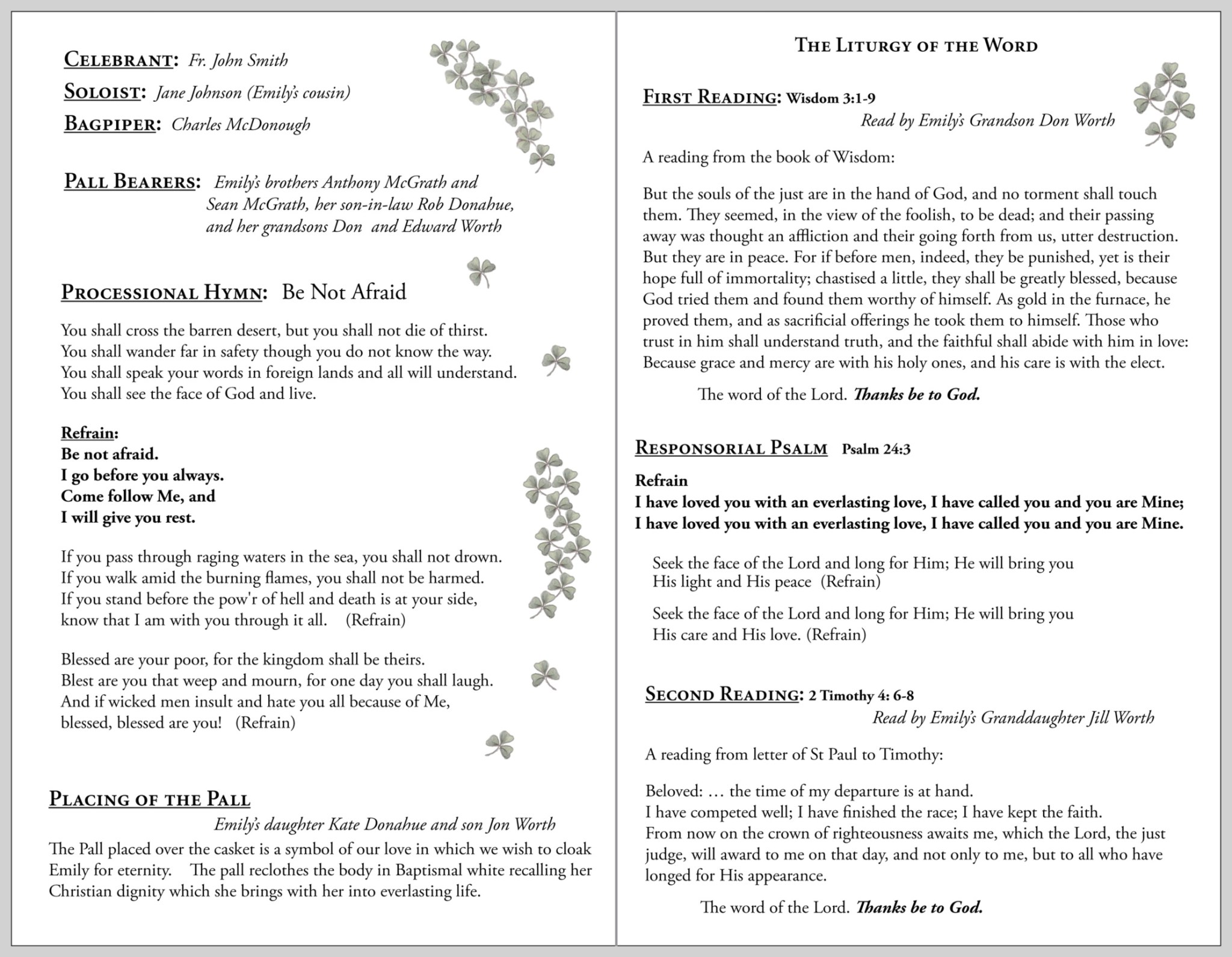 Funeral Programs,Booklets, Obituary Pamphlets - MassBooklets