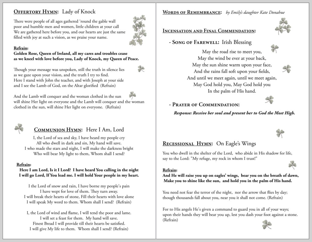 Antique Shamrocks Custom Funeral Mass Booklets - Mass Booklets