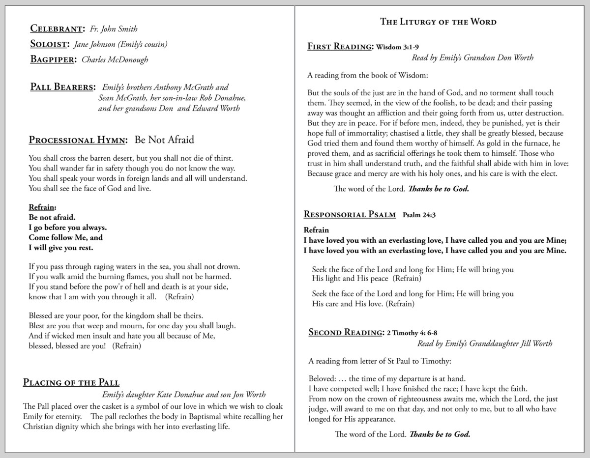 Gold Frame Custom Funeral Mass Booklets - Mass Booklets