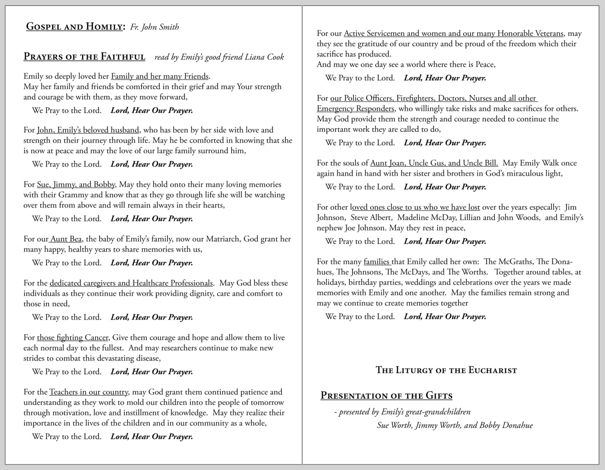 Gold Frame Custom Funeral Mass Booklets - Mass Booklets