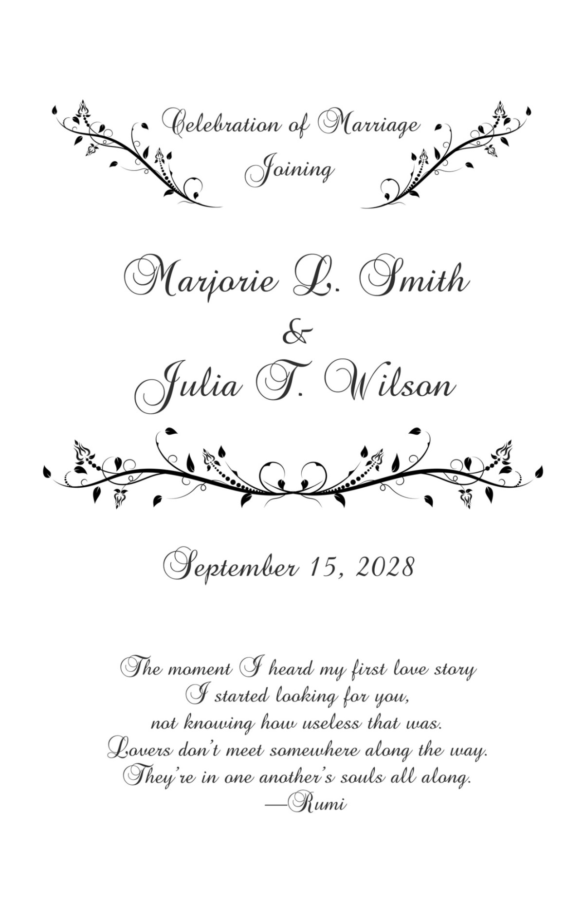 Wedding Cover Gallery - Personalized Mass Booklets