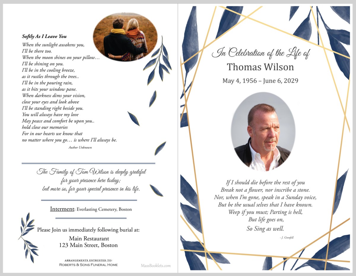 Funeral Program Cover Designs - Personalized Mass Booklets