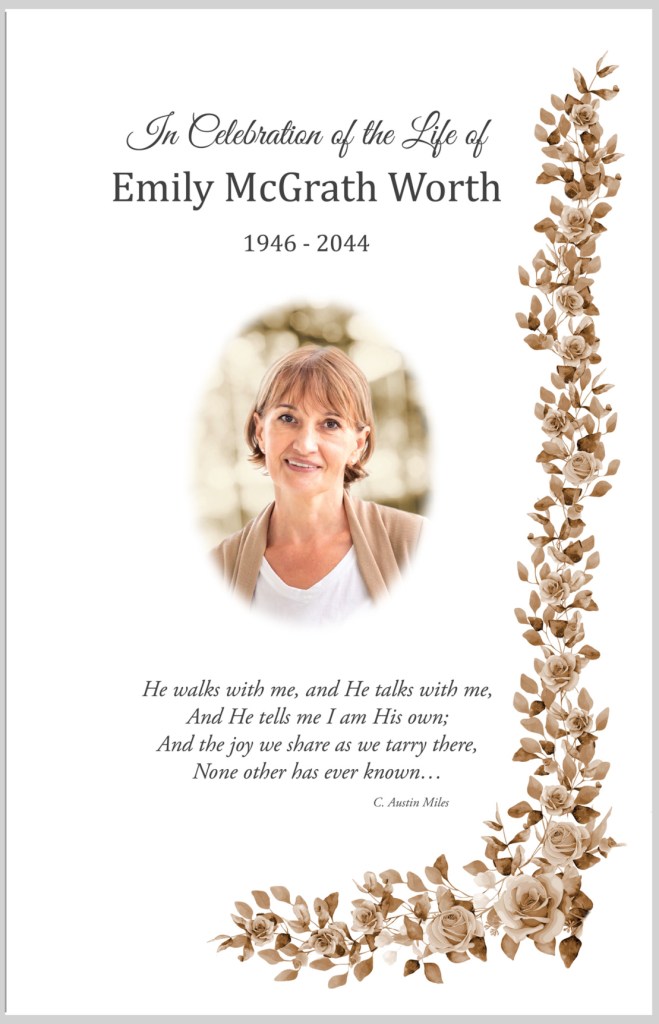 custom Roses Memorial Service Programs- Mass Booklets