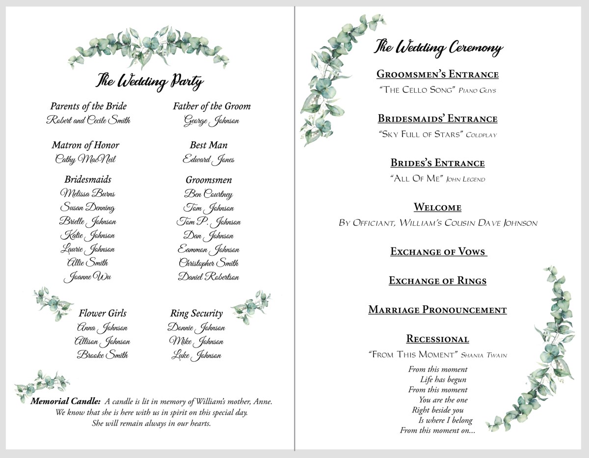 Custom Wedding Programs and Booklets- Mass Booklets