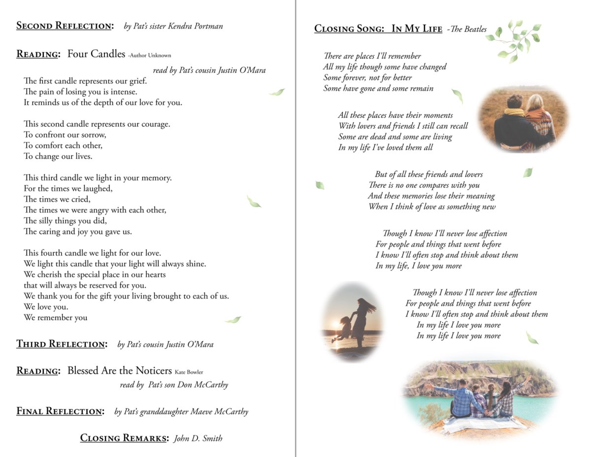 Funeral Programs,Booklets, Obituary Pamphlets - MassBooklets