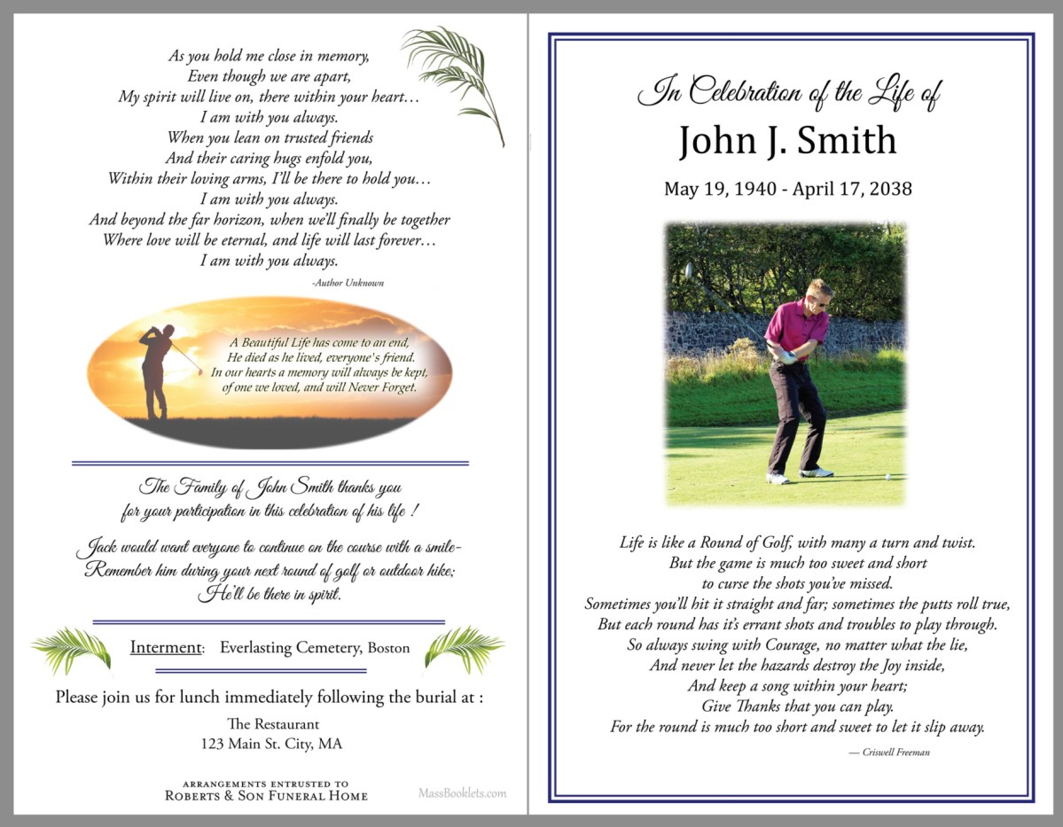 Funeral Program Cover Designs - Personalized Mass Booklets