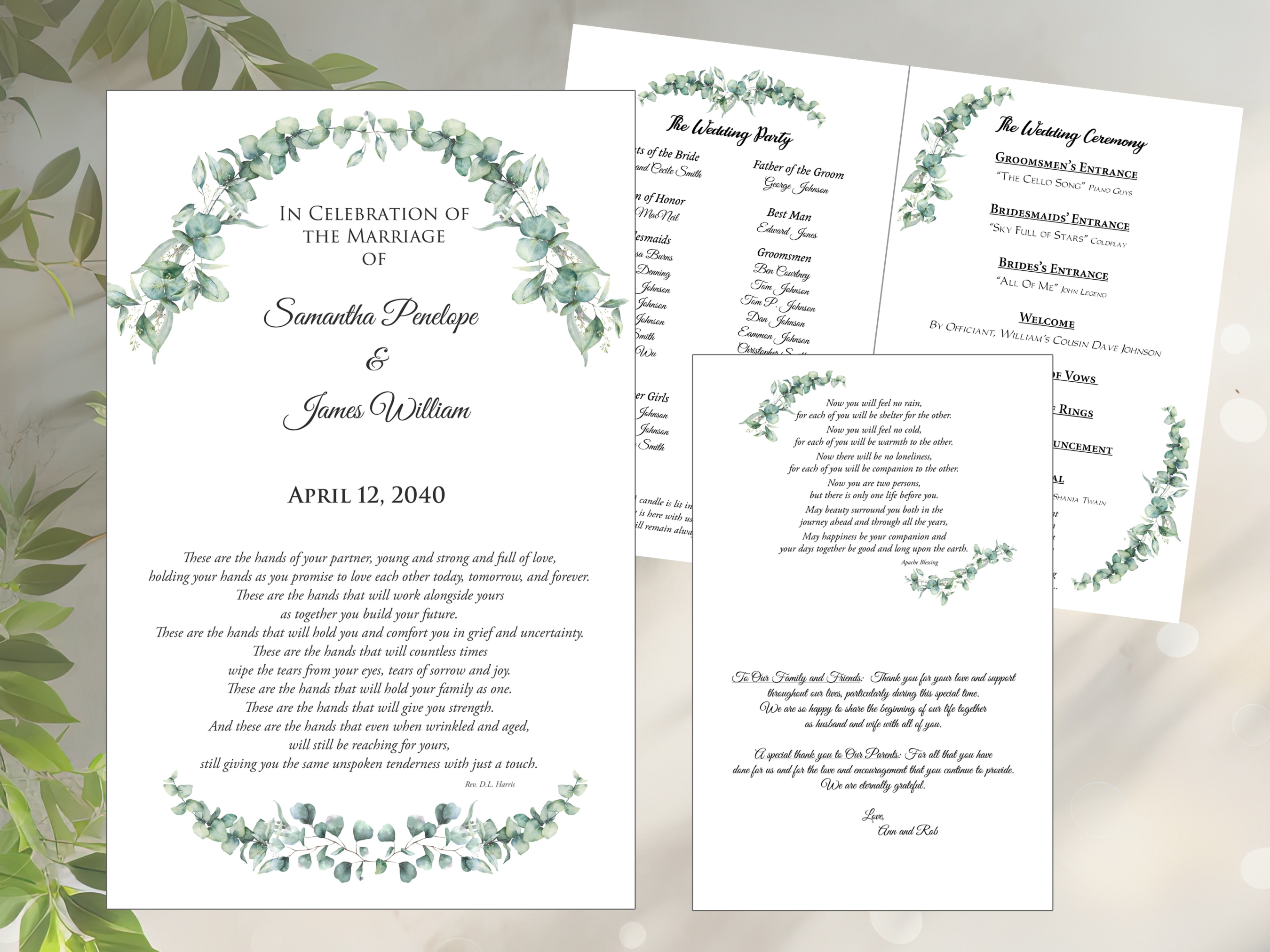 Catholic Wedding Program Full Mass