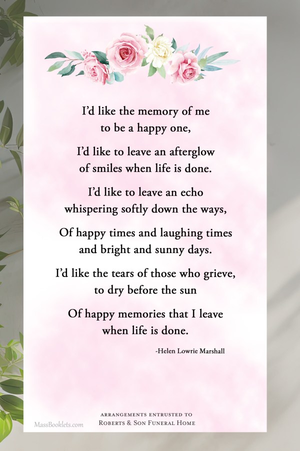 Pink Rose Prayer Cards - Personalized Mass Booklets