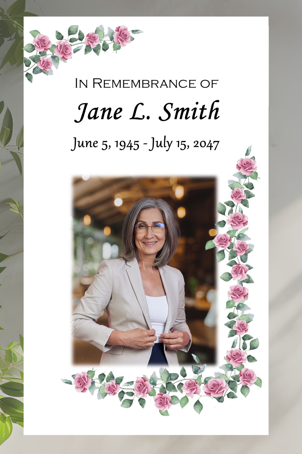 Roses Custom Prayer Cards - Mass Booklets