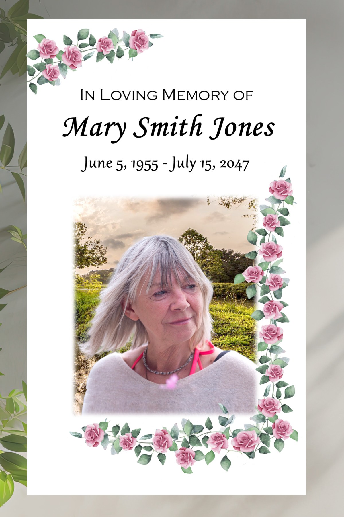 Roses Custom Prayer Cards - Mass Booklets