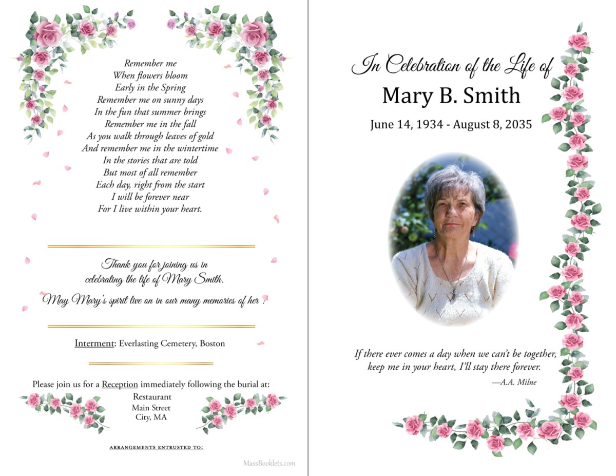Funeral Program Cover Designs - Personalized Mass Booklets